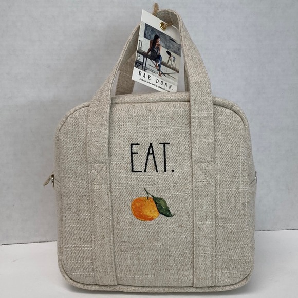 Rae Dunn | Bags | Rae Dunn Eat Lunch Tote Bag Tan Insulated With ...
